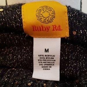 Ruby Rd. | Sweaters | Ruby Rd Knitting Pretty Black Gold Sweater | Poshmark